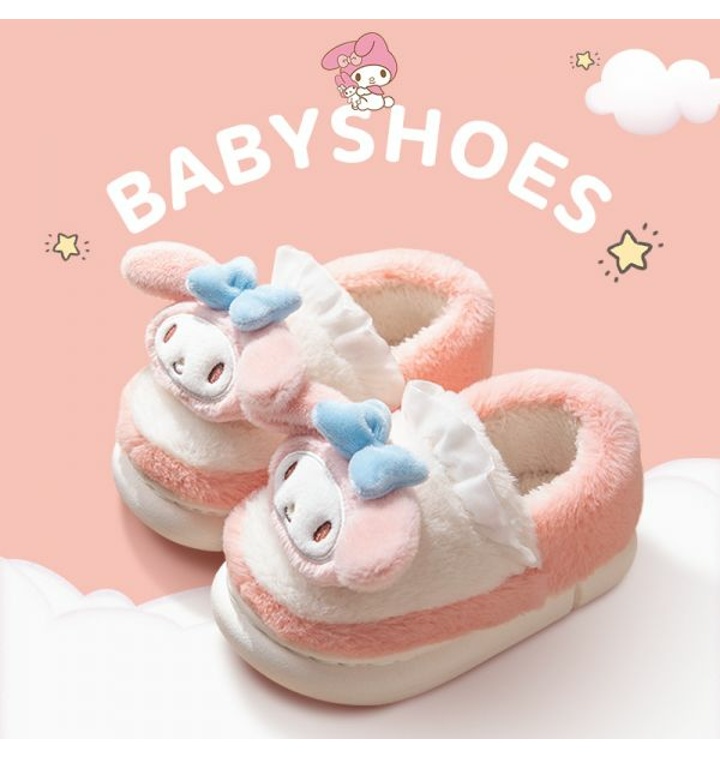 산리오 캐릭터 실내화 털신 슬리퍼 아이 실내화 109881 가을과 겨울 여자와 산리오 면화 슬리퍼 가방 따뜻한 실내 신발 홈
