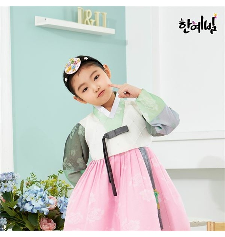 [한예빔]단아한 아동한복 인어공주 그린승아 여아한복 티몬