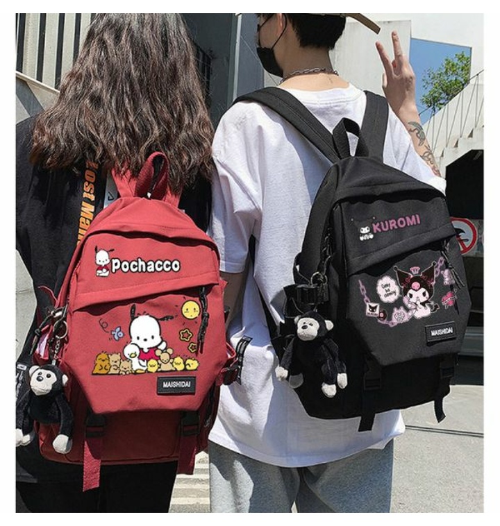 산리오 쿠로미 시나몬롤 포챠코 테마 컨셉 백팩 가방 학교가방 책가방 중학생 백 Kulomi Schoolbag Girls 귀여운