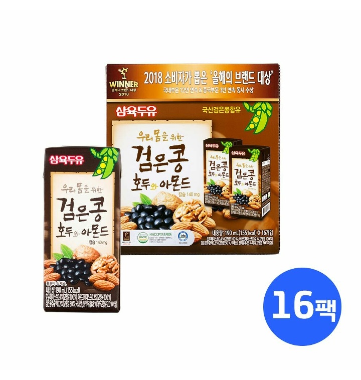 삼육 검은콩호두아몬드두유 190ml 16팩 티몬