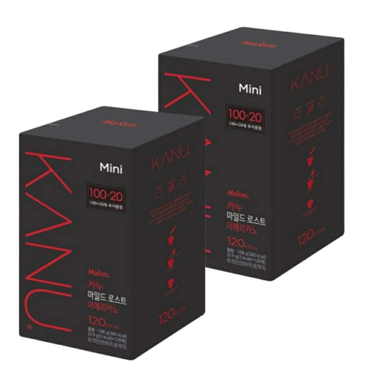 맥심 카누 미니 마일드 로스트 아메리카노 100t 2개 티몬