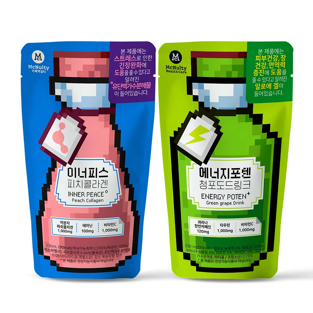 맥널티 아이스 파우치 음료 230ml 30팩 골라담기 복숭아 청포도 티몬