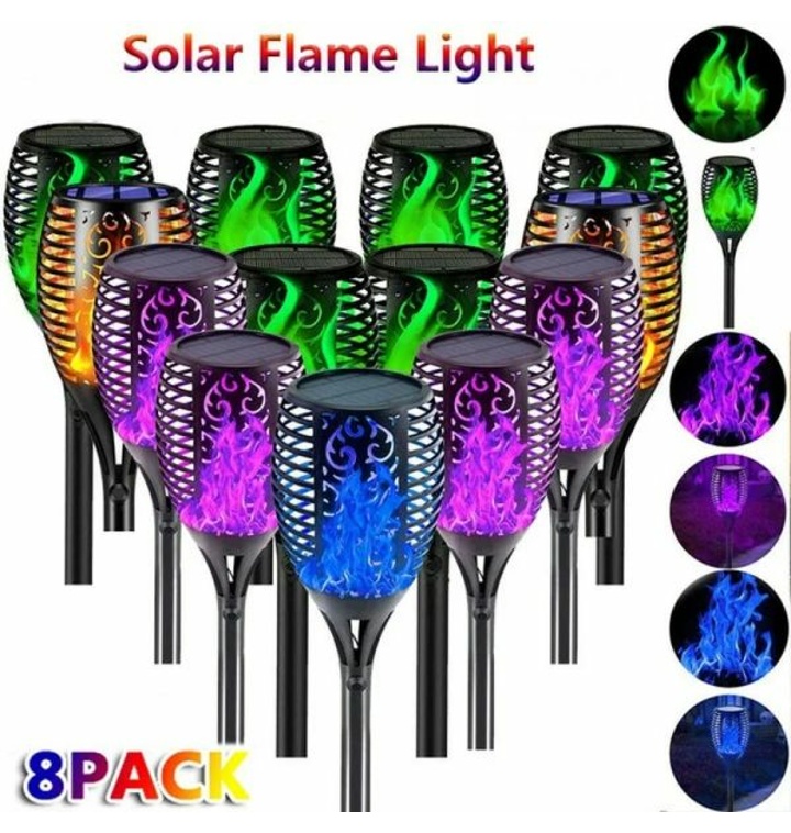 태양열정원등 태양광정원등 Led 야외 조명등 새로운 1 2 4 6 8pcs 태양 불꽃 토치 조명 깜박 거리는 티몬
