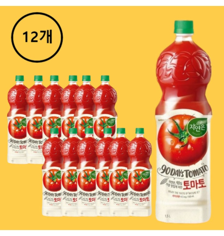 웅진 자연은 90일 토마토 주스 1 5l 12개 페트 티몬