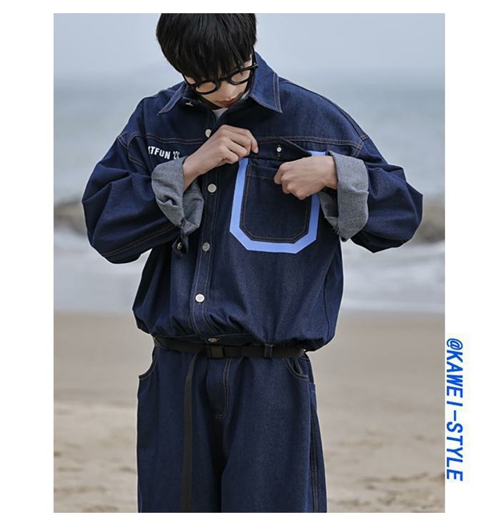 작업복점프수트 정비복 남자 점프수트 근무복 데님 티몬