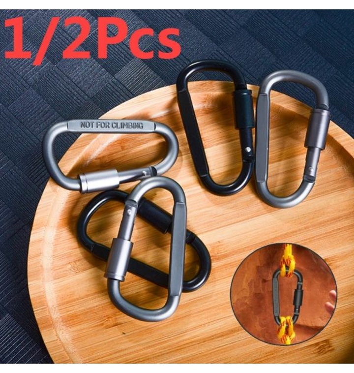 등산고리 카리비너 카라비나 소형 대형 고리 1 2pcs 서바이벌 D 링 잠금 Carabiner 클립 알루미늄 티몬