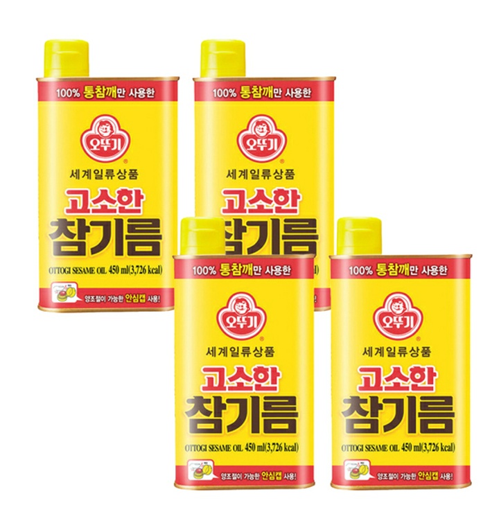 오뚜기 고소한 참기름 450ml X4캔 티몬