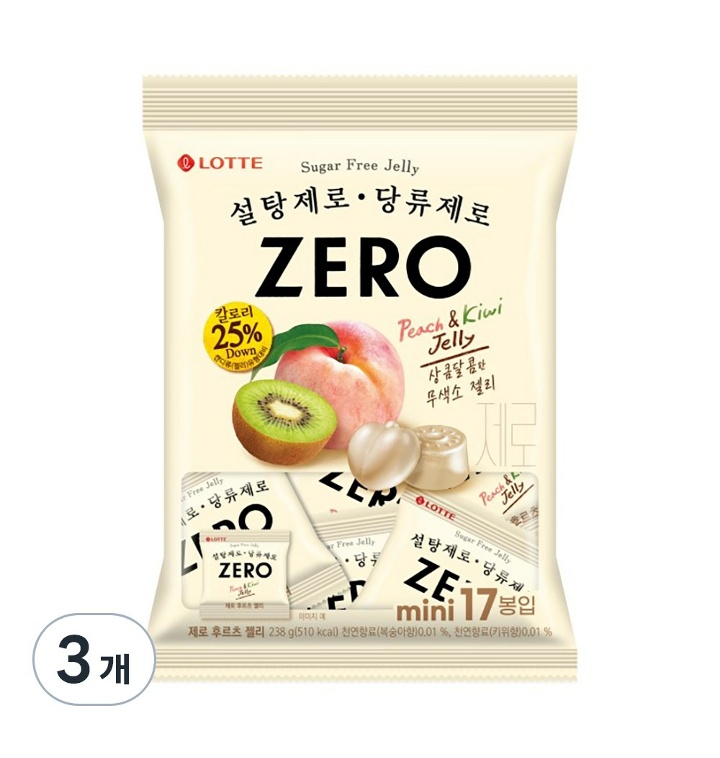 1 1 롯데제과 제로 후르츠 젤리 3개 238g 2set 1264160 티몬